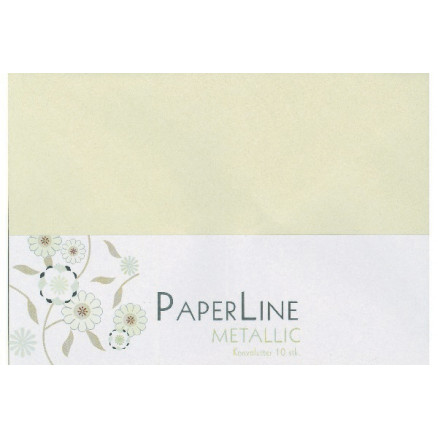 Kuvert C6 120 gr. metallic creme (10 stk) — Arjshop