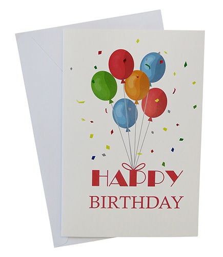 Kort-/telegram med balonner/Happy Birthday — Arjshop